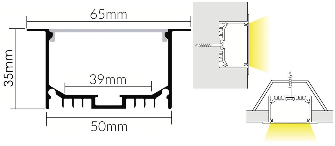 LED Aluminum Profile 6535